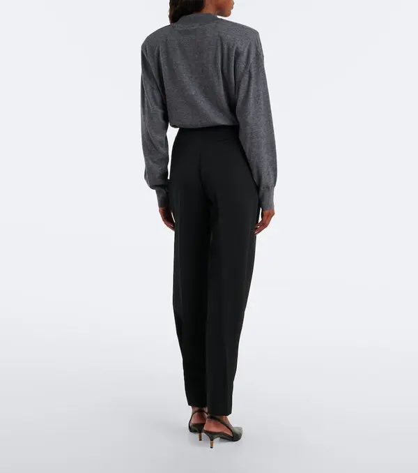 THE FRANKIE SHOP Doyer Pleated Wide-leg Pants - Black