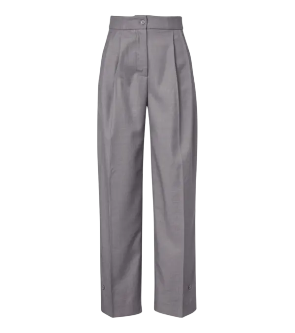 THE FRANKIE SHOP Doyer Pleated Wide-leg Pants - Grey