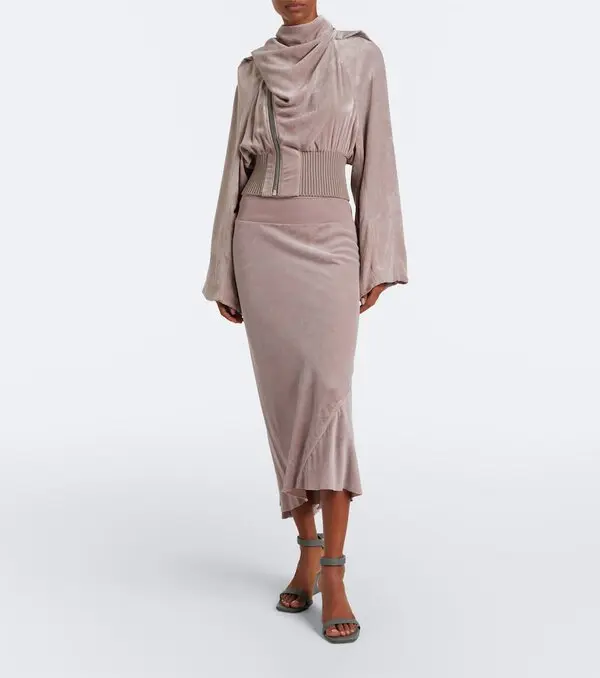 Rick Owens Velvet Midi Skirt