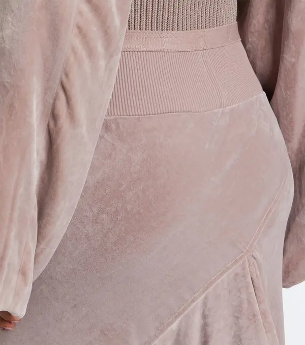 Rick Owens Velvet Midi Skirt