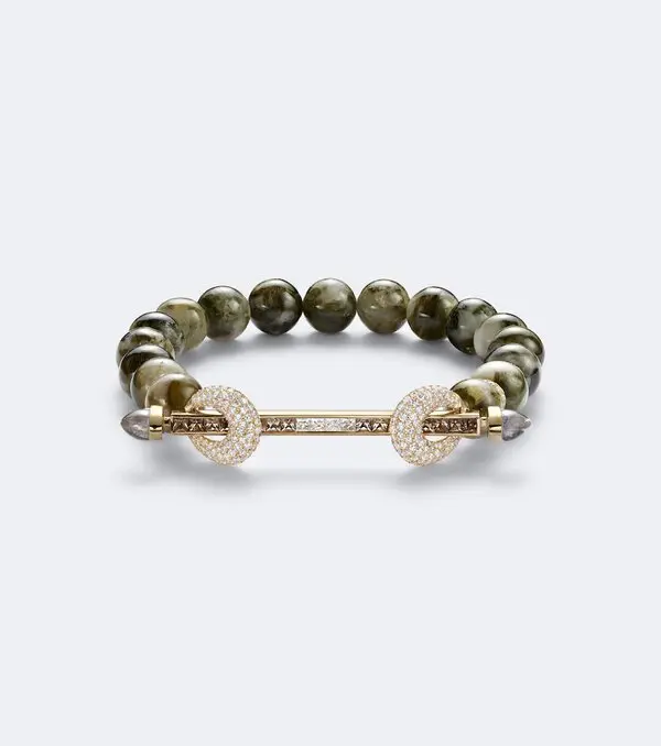 ANANYA Chakra 18kt Yellow Beaded Gemstone Bracelet With Diamonds - Gold