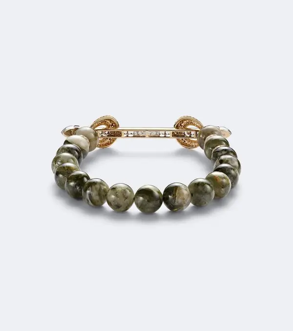 ANANYA Chakra 18kt Yellow Beaded Gemstone Bracelet With Diamonds