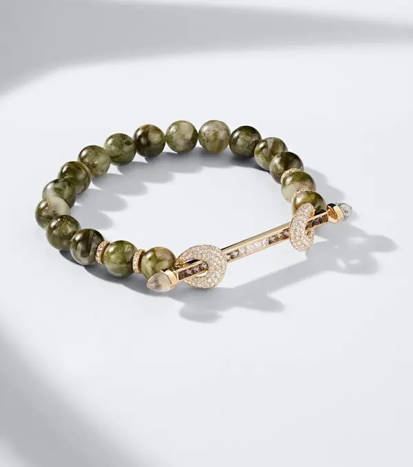 ANANYA Chakra 18kt Yellow Beaded Gemstone Bracelet With Diamonds