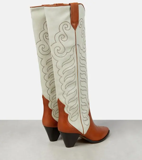 Isabel Marant Étoile Liela Leather And Suede Cowboy Boots