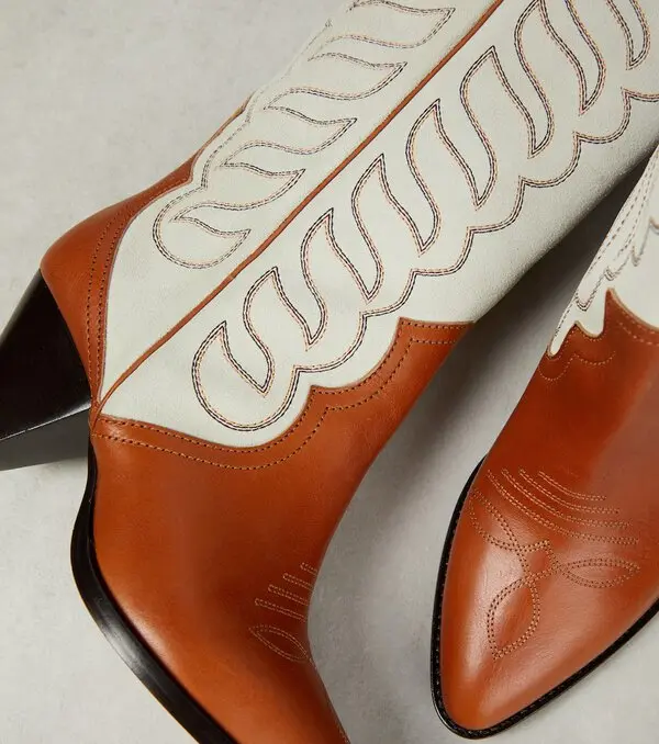Isabel Marant Étoile Liela Leather And Suede Cowboy Boots