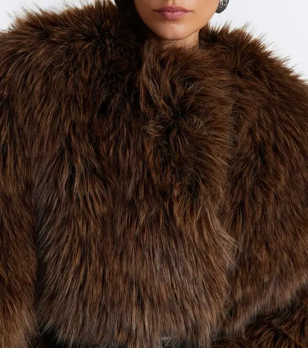 Magda Butrym Belted Faux Fur Jacket