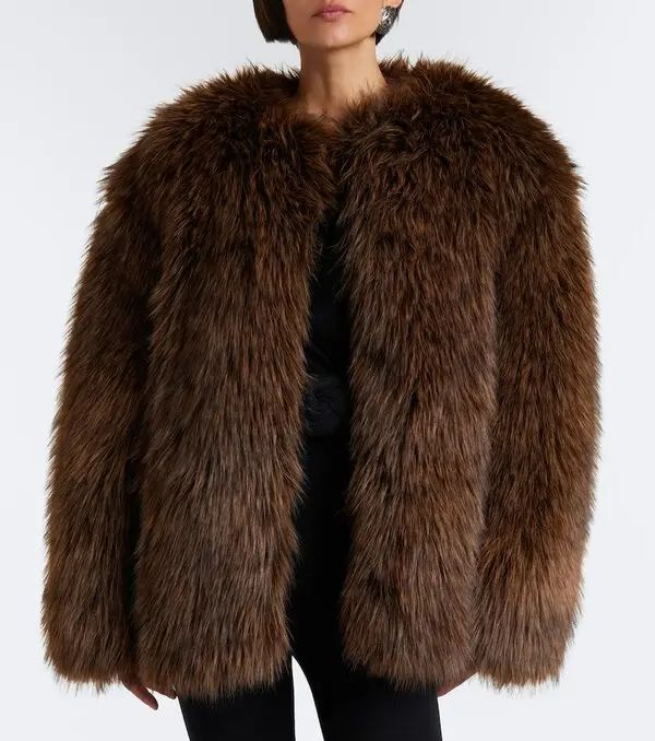 Magda Butrym Belted Faux Fur Jacket