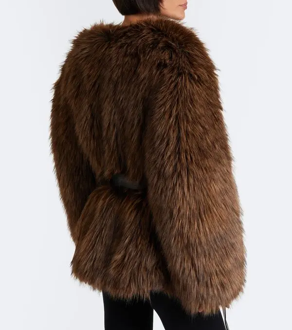 Magda Butrym Belted Faux Fur Jacket