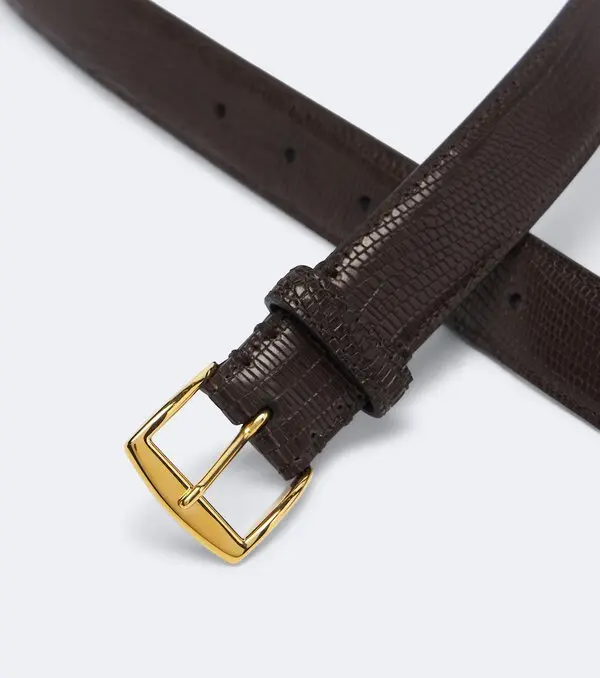 NILI LOTAN Snake-effect Leather Belt