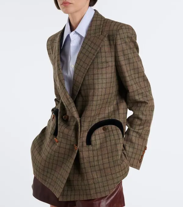 BLAZÉ MILANO Everyday Checked Wool And Cashmere Blazer