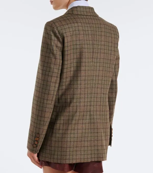 BLAZÉ MILANO Everyday Checked Wool And Cashmere Blazer