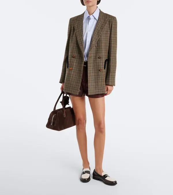 BLAZÉ MILANO Everyday Checked Wool And Cashmere Blazer