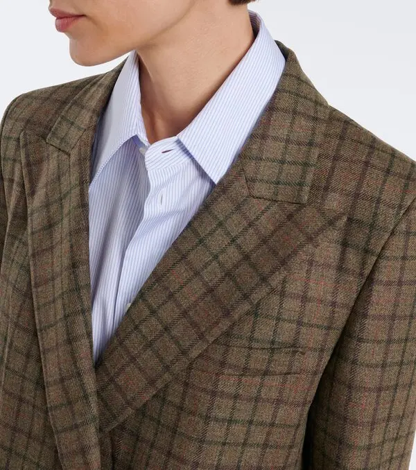 BLAZÉ MILANO Everyday Checked Wool And Cashmere Blazer - Green