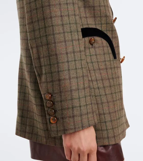 BLAZÉ MILANO Everyday Checked Wool And Cashmere Blazer - Green