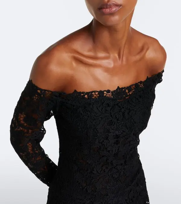 Fendi Off-shoulder Lace Bustier Dress