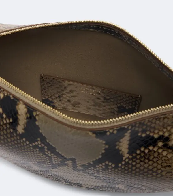JOSEPH Bean Snake-effect Leather Shoulder Bag - Beige
