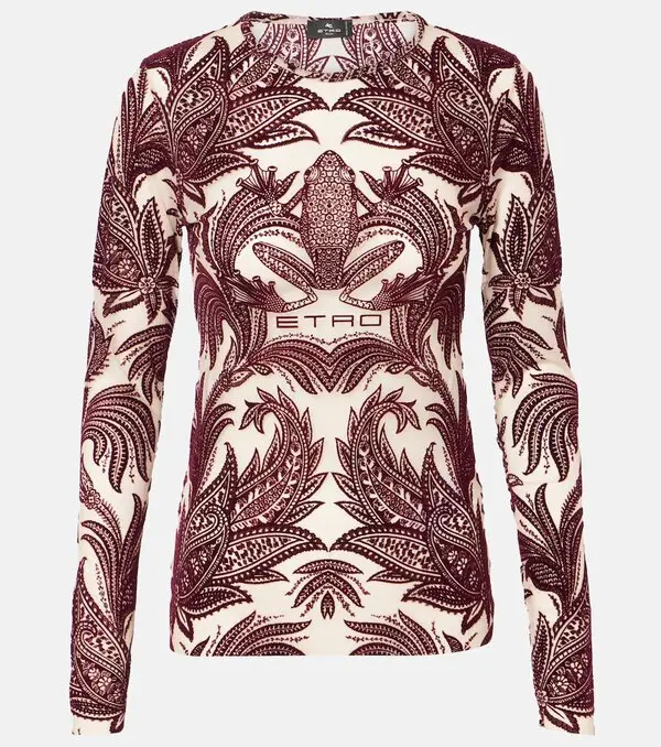 Etro Paisley Print Mesh Top - Multicoloured
