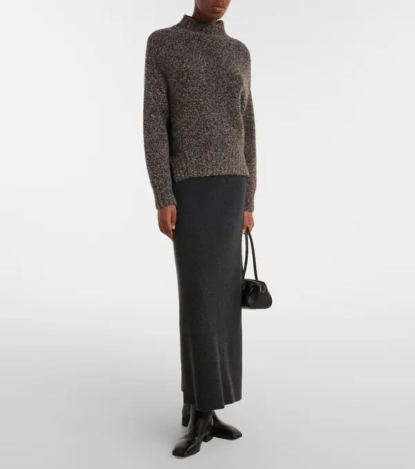 Agnona Cashmere Midi Skirt - Grey
