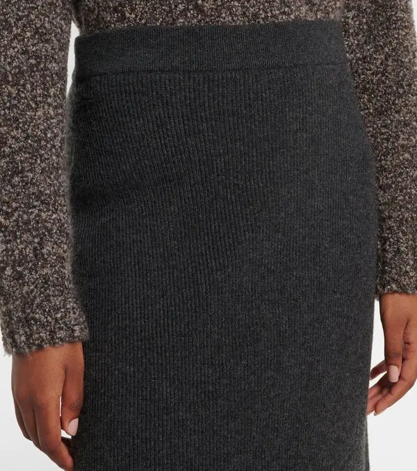 Agnona Cashmere Midi Skirt - Grey