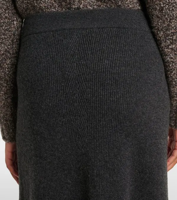 Agnona Cashmere Midi Skirt - Grey