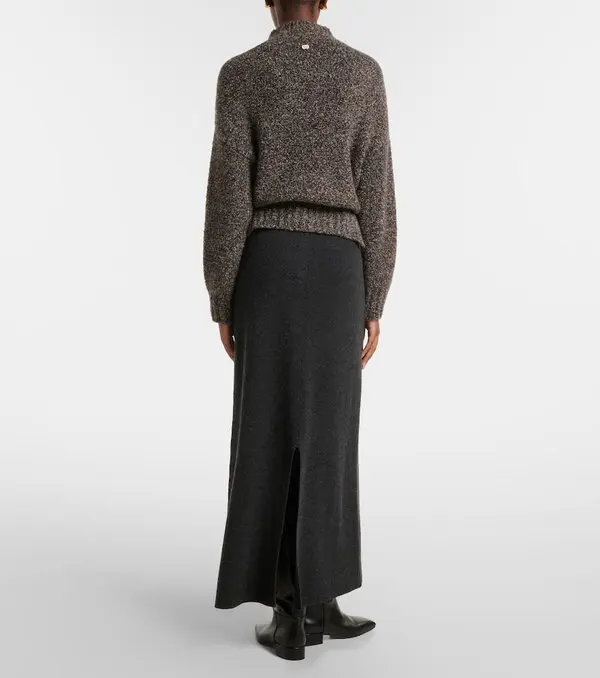 Agnona Cashmere Midi Skirt - Grey