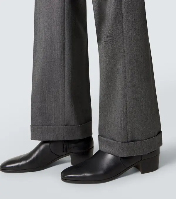 TOM FORD Mouliné Wool Twill Straight Pants