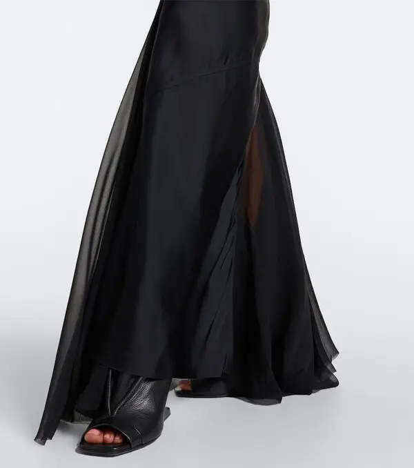 Rick Owens Combo Tulle-trimmed Gown