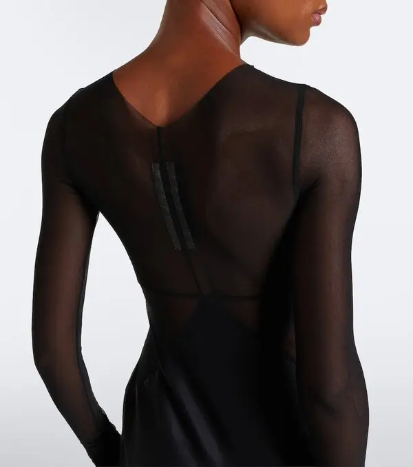 Rick Owens Combo Tulle-trimmed Gown