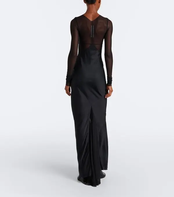 Rick Owens Combo Tulle-trimmed Gown