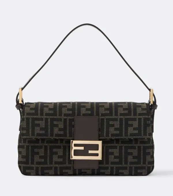 Fendi Baguette® Jacquard Shoulder Bag - Brown