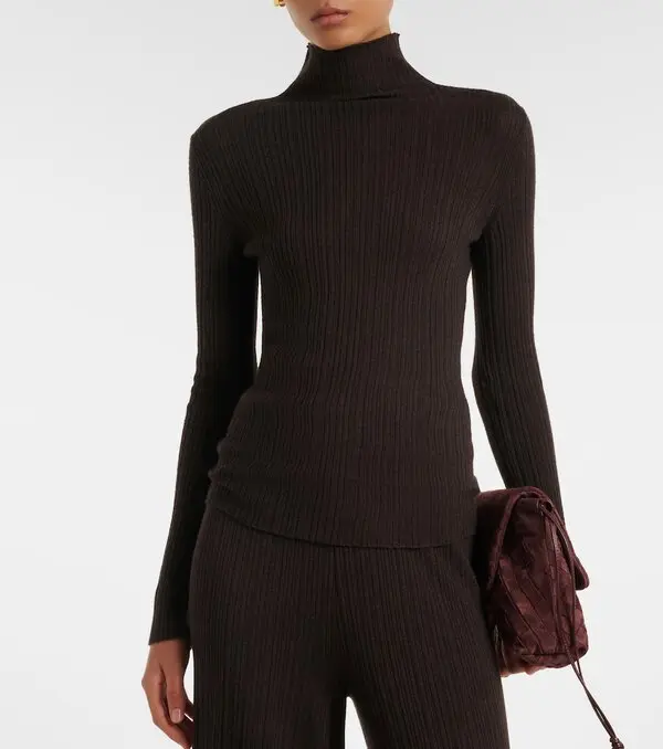 Agnona Turtleneck Sweater In Cashmere, Wool, And Silk
