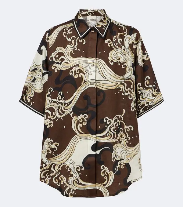 ALEMAIS Otis Printed Oversized Linen Shirt