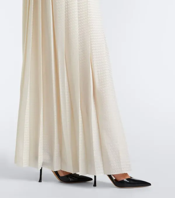 Fendi Plissé Silk Crêpe Maxi Dress