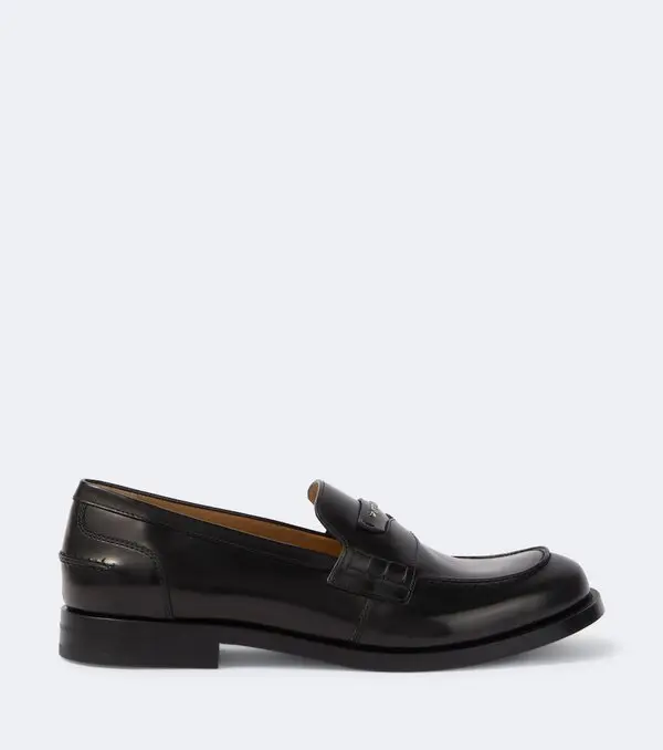 Fendi Ateneo Leather Penny Loafers