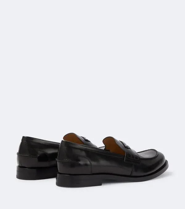 Fendi Ateneo Leather Penny Loafers
