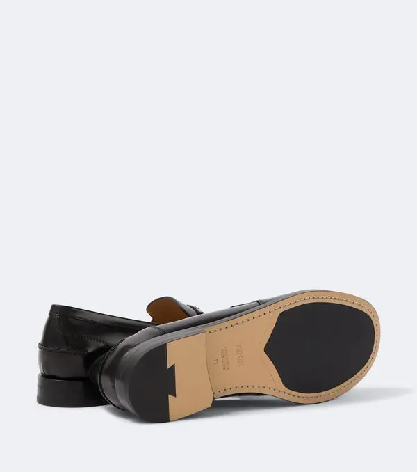 Fendi Ateneo Leather Penny Loafers