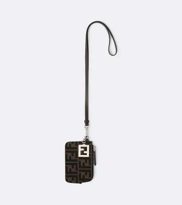 Fendi Ff Coin Purse With Strap - Brown