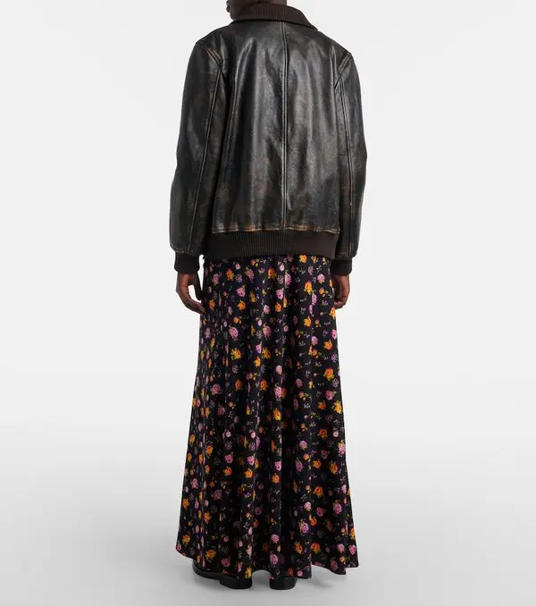 Dolce & Gabbana Floral Silk-blend Charmeuse Maxi Skirt