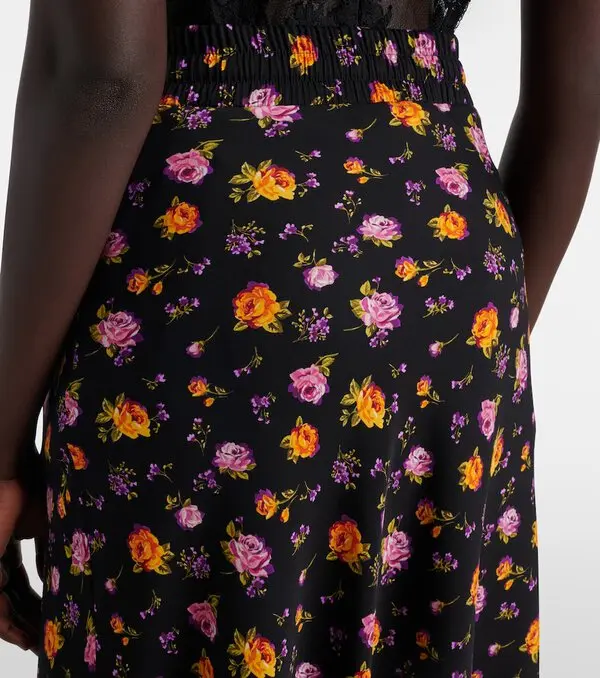 Dolce & Gabbana Floral Silk-blend Charmeuse Maxi Skirt