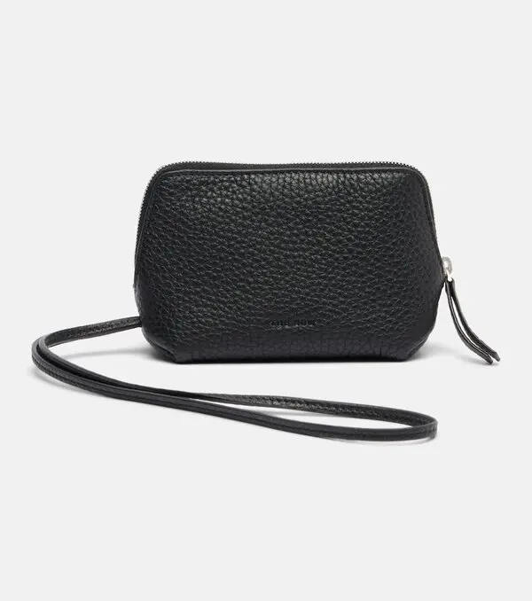 THE ROW Owen Leather Pouch - Black