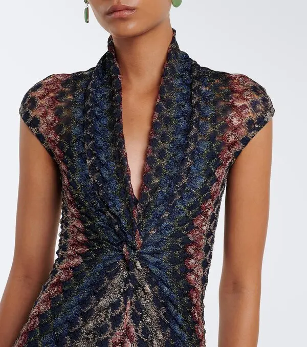 Missoni Gathered Knitted Maxi Dress