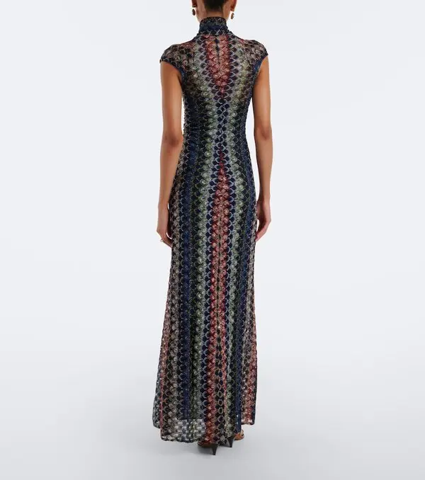 Missoni Gathered Knitted Maxi Dress