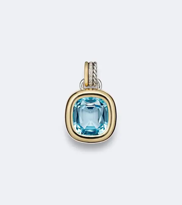 David Yurman Dy Mercer Pendant With Topaz And Diamonds - Gold