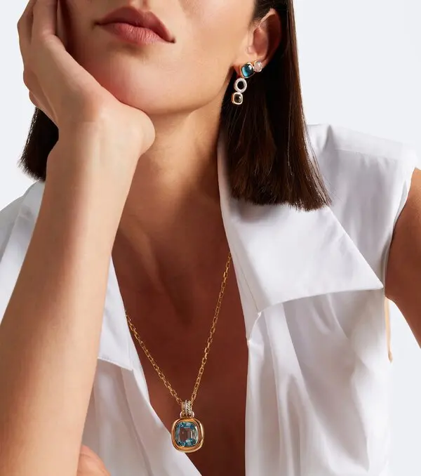 David Yurman Dy Mercer Pendant With Topaz And Diamonds