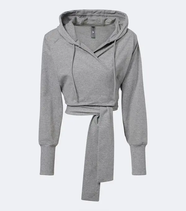Adidas By Stella McCartney Cropped Jersey Hoodie - Grey
