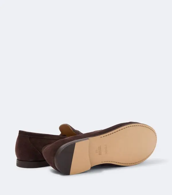 Fendi Scrunch Suede Penny Loafers