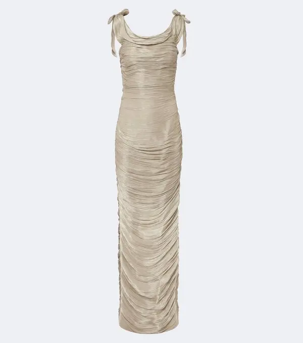 MARMAR HALIM Pleated Taffeta Gown - Gold