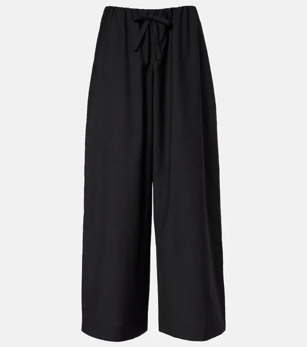 TOTEME Wool Wide-leg Pants - Black