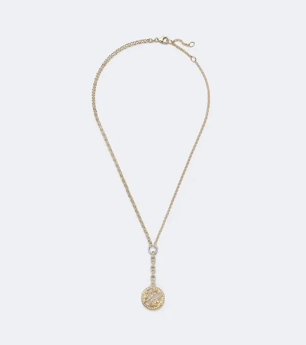 FOUNDRAE Resilience Floral Screen 18kt Necklace With Diamonds - Gold