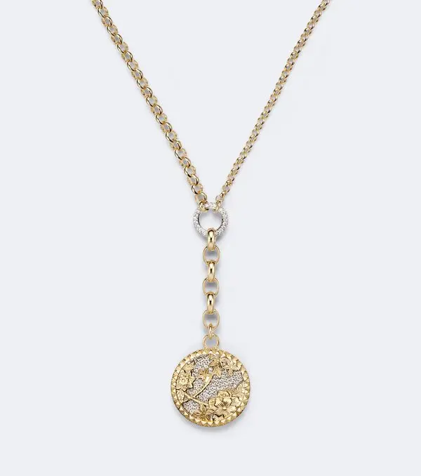 FOUNDRAE Resilience Floral Screen 18kt Necklace With Diamonds
